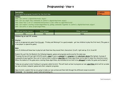 Coding Programming Year 4 X6 Lessons Scratch Including Scratch