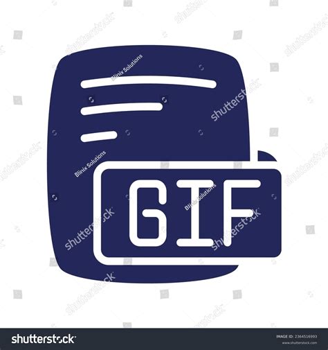 Graphics Interchange Format Glyph Filled Royalty Free Stock