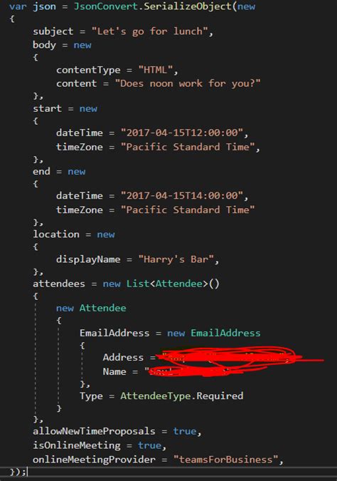Calling Api To Create An Event What Am I Doing Wrong Microsoft Qanda