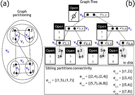 A An Example Of A Graph Partitioning B The Information Stored In
