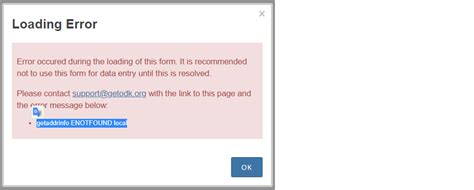Getaddrinfo Enotfound Local Support Odk Forum