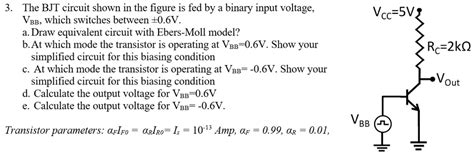 Solved The Bjt Circuit Shown In The Figure Is Fed By A Binary Input