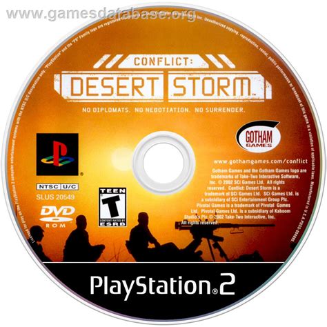 Conflict Desert Storm Sony Playstation 2 Artwork Disc
