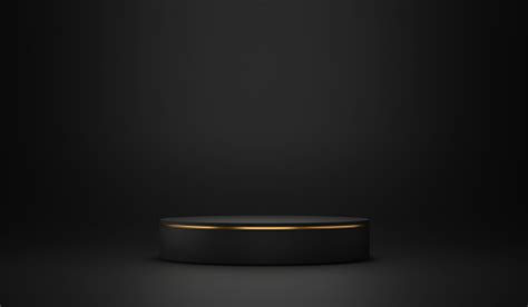 3d 검정색과 금색 연단 또는 포장 프레젠테이션 및 화장품을 위한 무대 모형 스탠드 제품 장면 배경입니다 3d 연단 스테이지 렌더링 강단에 대한 스톡 사진 및 기타 이미지
