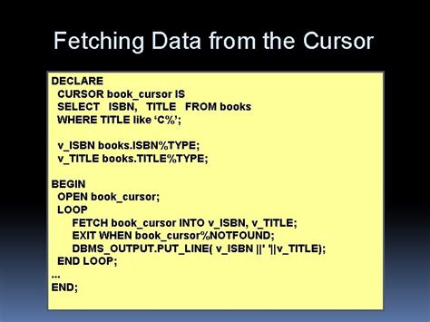 Cursors Itec 224 Database Programming Plsql Lab Cursors