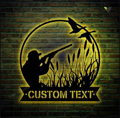 Personalized Duck Hunting Sign Led Lights Duck Hunter Sign Custom