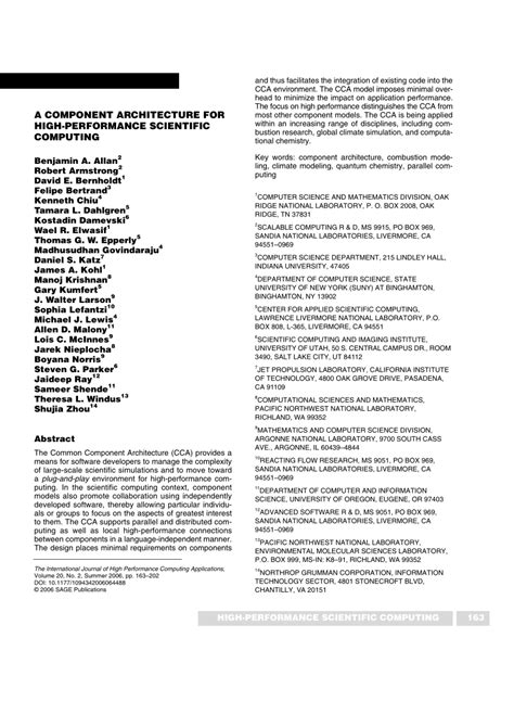 Pdf A Component Architecture For High Performance Scientific Computing