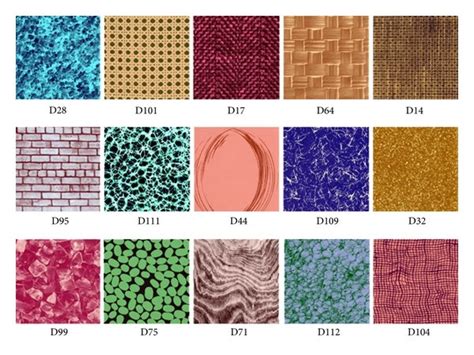 Texture Samples From The Colored Texture Brodatz Cbt Database Download Scientific Diagram