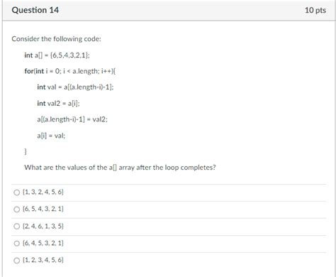 Solved Consider The Following Code Int A 654321