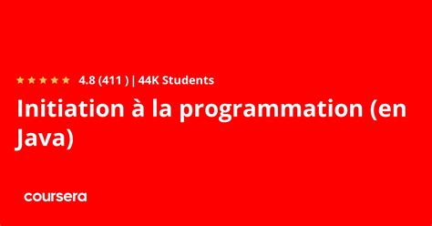 Initiation à La Programmation En Java Coursera