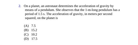 Solved On A Planet An Astronaut Determines The Acceleration Chegg Com