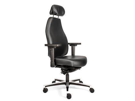 Therapod X Hr Schwarzes Leder Din 1335 Ergonomischer Bürostuhl