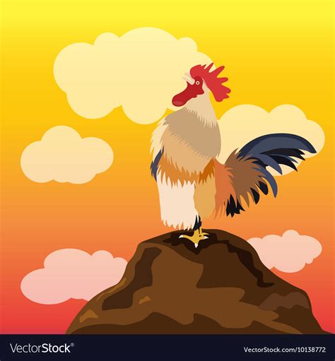 Rooster Crowing Vector Rooster Crowing Images Browse 3588 Stock