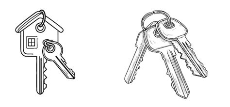 Premium Vector One Continuous Line Drawing Of House Keys