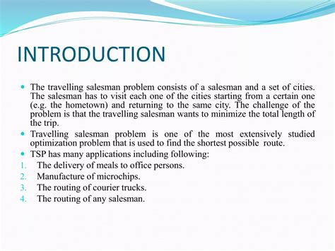 Traveling Salesman Problemtsp Ppt