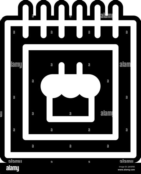 Birthday Date Icon Black Vector Illustration Stock Vector Image And Art