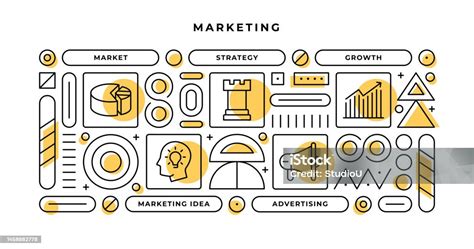 기하학적 모양과 시장 전략 성장 광고 라인 아이콘이 있는 마케팅 인포그래픽 개념 고객 서비스 담당자에 대한 스톡 벡터 아트 및 기타 이미지 고객 서비스 담당자 고객