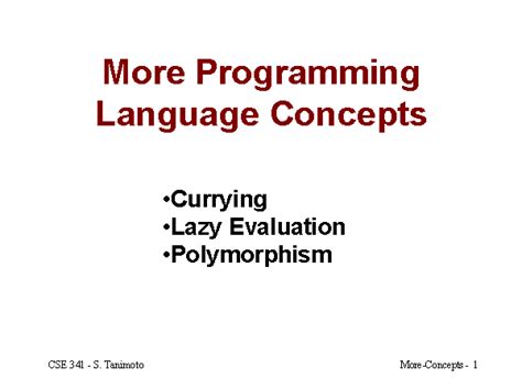 More Programming Language Concepts