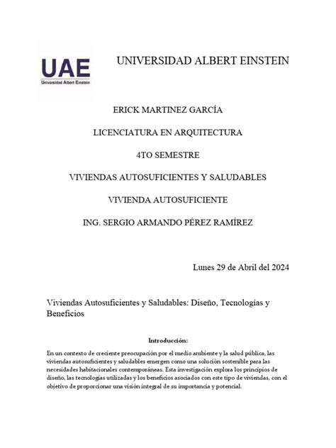 Vivienda Autosuficiente Pdf Sustentabilidad Edificio Verde