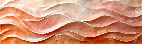 Peach Fuzz Glazed Geometric Mosaic Tile Wall Texture With Glossy Deco