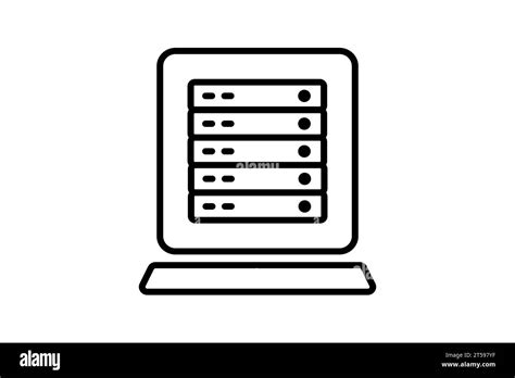 Server Rack Icon Icon Related To Device Computer Technology Line Icon Style Simple Vector