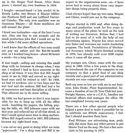 Moore First 50 Years Of Precision Machine Tools