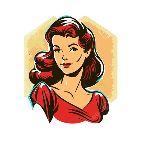 Mulher Retrô Vetor Png Adesivo Clipart Figura Feminina De Cabelo
