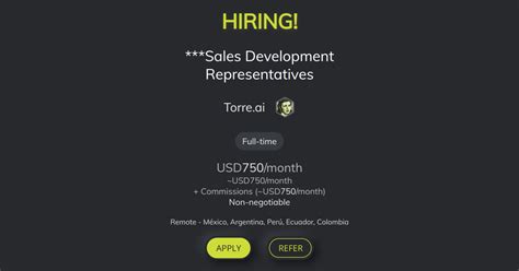 sales development representatives at torre ai torre
