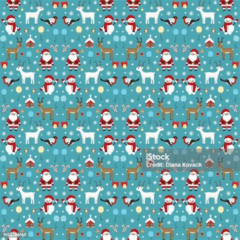 산타 클로스 크리스마스 공 사슴 눈사람 새 종 눈송이의 손으로 그린 매끄러운 패턴 새해 복 많이 받으세요 인사말 카드 초대장 벽지 포장지에 대 한 크리스마스 그림