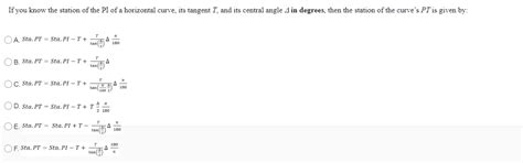 Solved If You Know The Station Of The PI Of A Horizontal Chegg