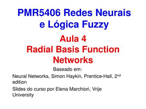 Ppt Aula 4 Radial Basis Function Networks Powerpoint Presentation