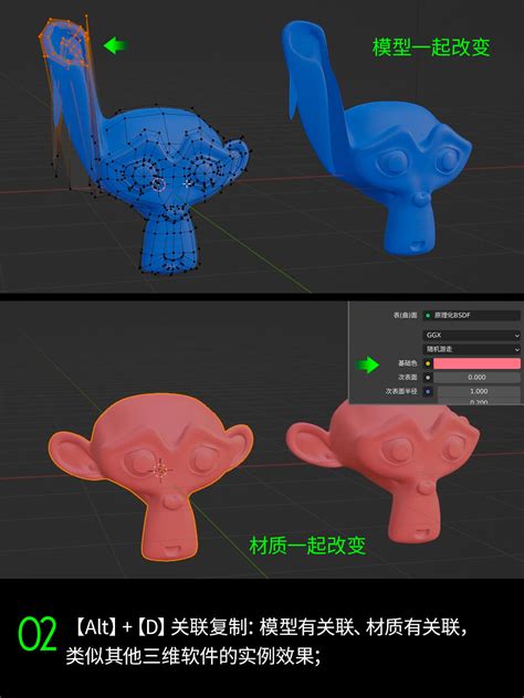 Blender 复制和关联复制以及传统复制的区别 哔哩哔哩