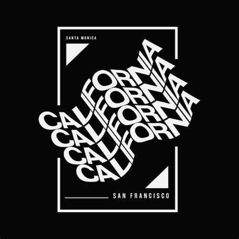 캘리포니아 타이포그래피 벡터 T 셔츠 디자인 일러스트 레이 션 프리미엄 벡터