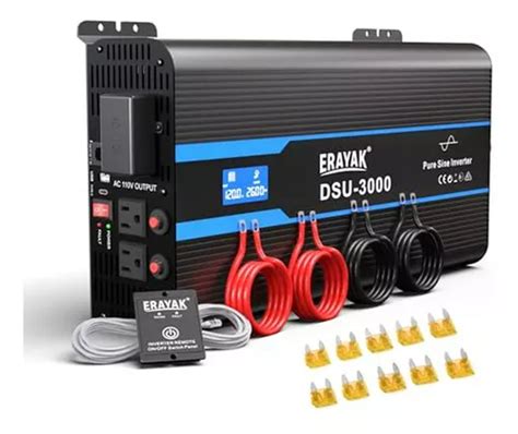 Inversor De Onda Sinusoidal Pura Erayak 3000w 12v A 110v Par Envío Gratis