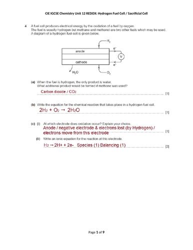 Igcse Chemistry Unit 12 Redox Teaching Resources