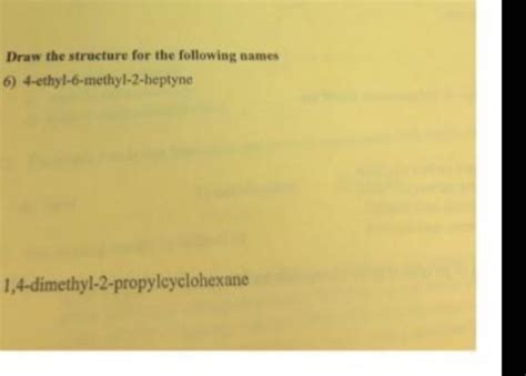 Answered Draw The Structure For The Following Bartleby