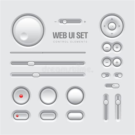 Web Ui Elements Design Light Gray Stock Vector Illustration Of Round