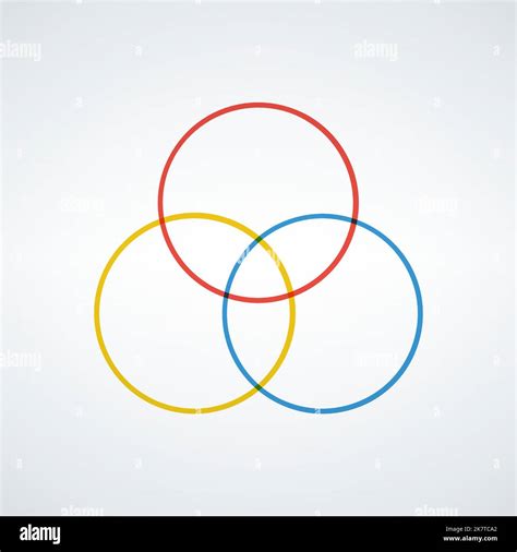 three overlapping circles infographic icon template for diagram graph presentation and chart