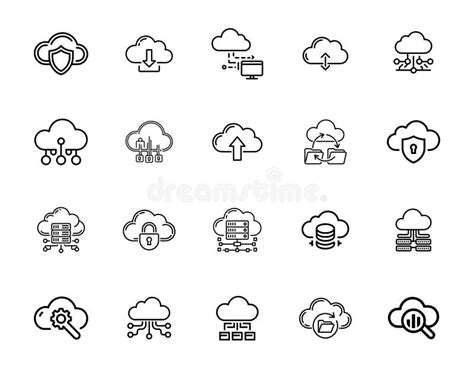 20 Cloud Computing Icons Set Stock Vector Illustration Of Saas Network 376779836
