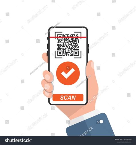 Qr Code Scan Illustration Flat Style เวกเตอร์สต็อก ปลอดค่าลิขสิทธิ์