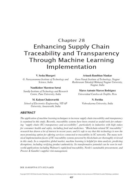 Enhancing Supply Chain Traceability And Transparen Pdf Machine Learning Supply Chain