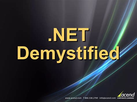 Microsoft Net Framework 2 0 Ppt