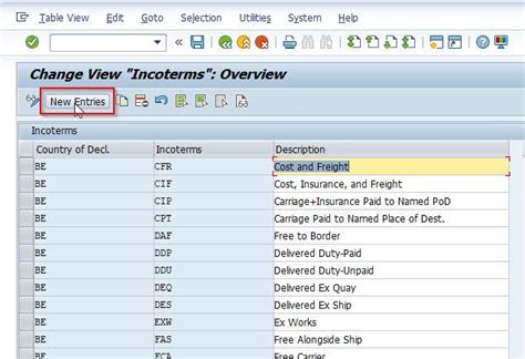 Define Incoterms In Sap