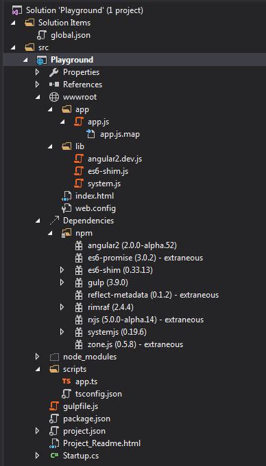 Typescript Angular Asp Net Project Setup Type Expected Error