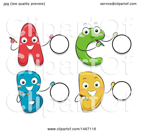 Clipart Of Alphabet Letters With Multiple Choice Option Circles