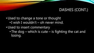 Hyphens And Dashes PPT