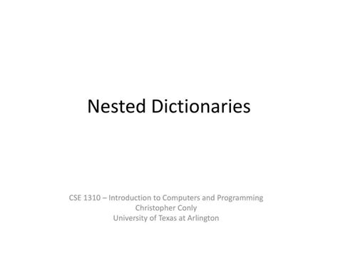 Ppt Nested Dictionaries Powerpoint Presentation Free Download Id