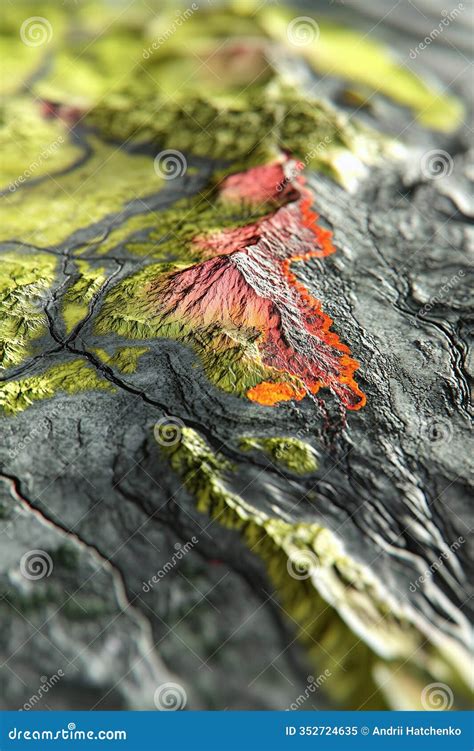 Detailed 3d Lidar Gis Map Of A Volcanic Landscape Featuring Elevation