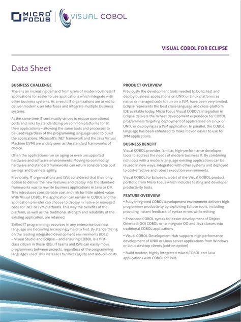 visual cobol for eclipse data sheet visual cobol for eclipse tcm6 200072 pdf pdf eclipse