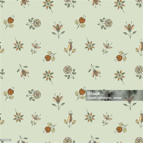 벡터 원활한 손으로 그려진된 패턴 장식 양식 유치 꽃 낙서 스타일 그래픽 그림 장식 귀여운 손 그림 낙서 만화 스케치 삽화의 시리즈 가을에 대한 스톡 벡터 아트 및 기타